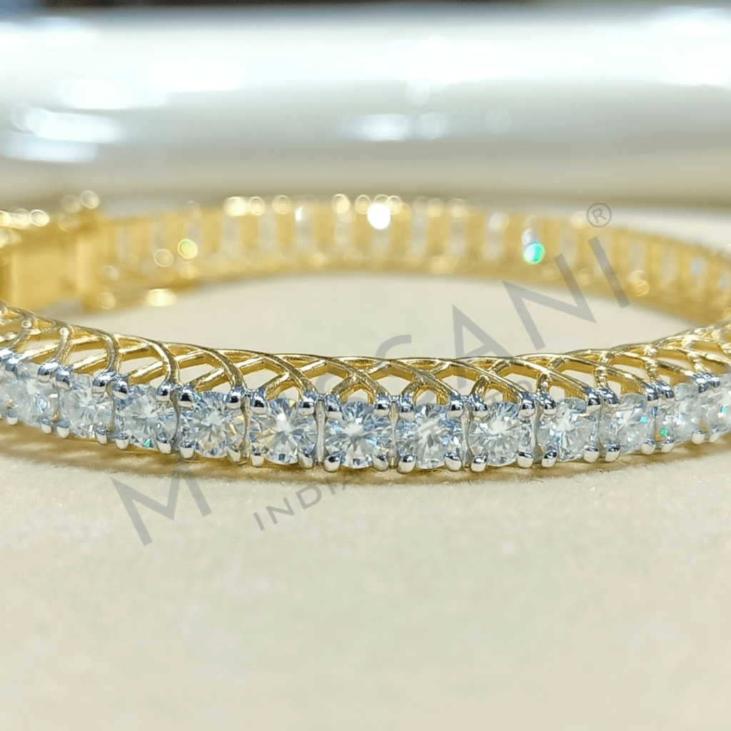 Moissanite Round Shape Bangles - Moissani.in