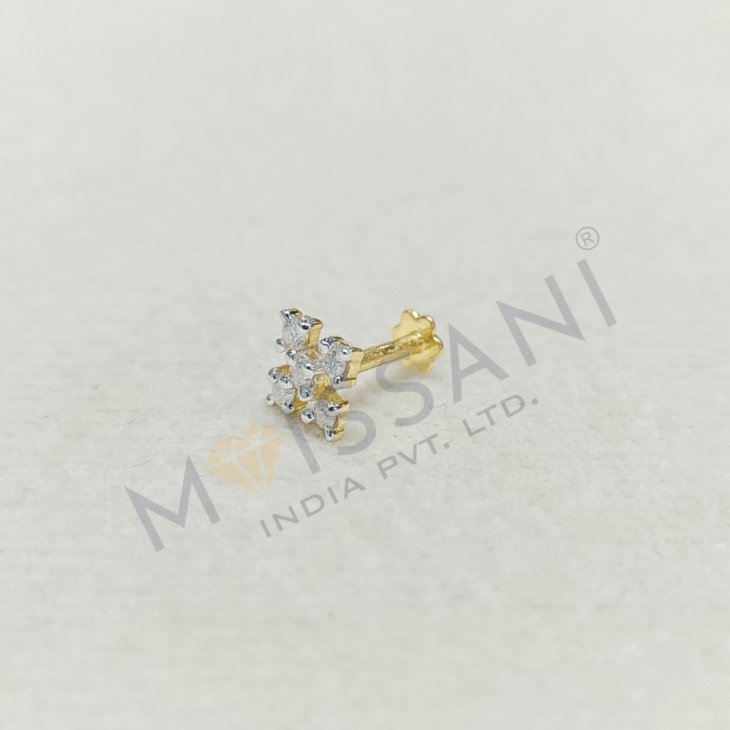 Moissanite Round Shape Nose Pin - Moissani.in