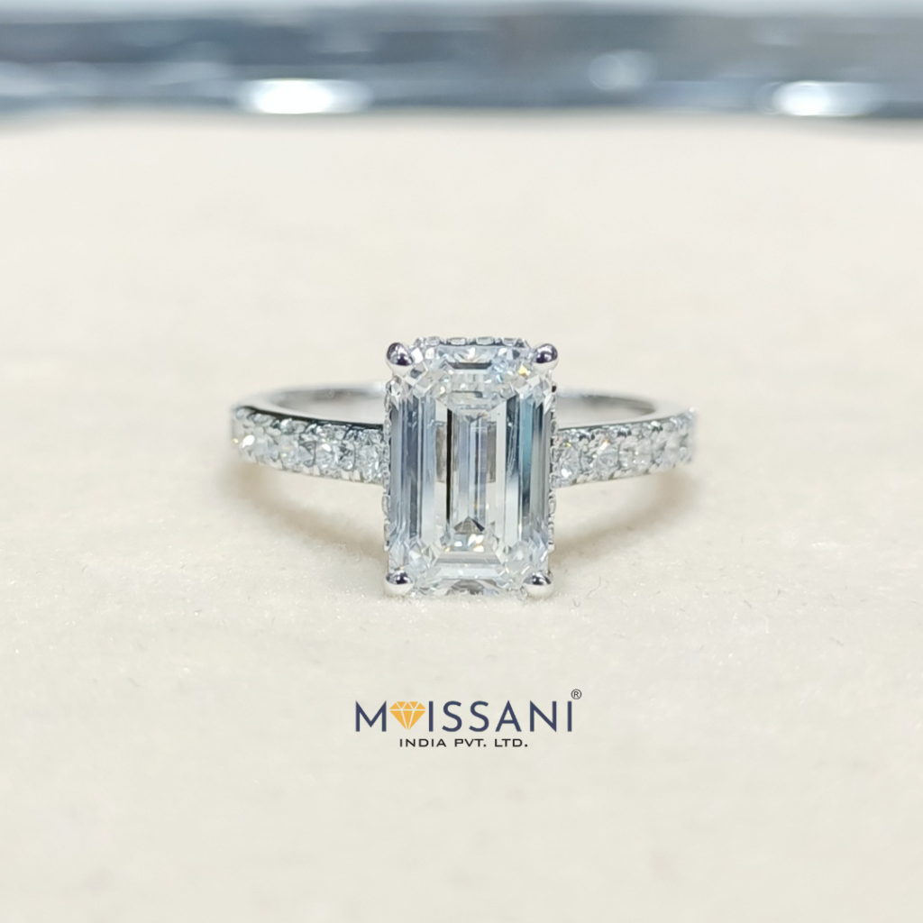 Lab Grown Diamond Solitaire Emerald Ring - LG0007