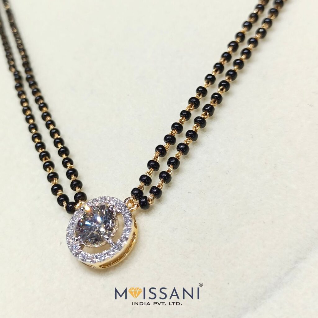 Lab-Grown Diamond Round Shape Mangal Sutra's - LMS007-Moissani.in